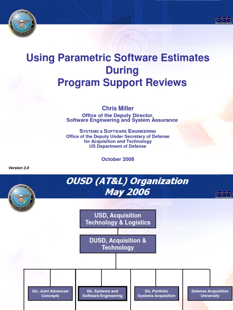 Using Parametric Software Estimates During Program Support Reviews ...