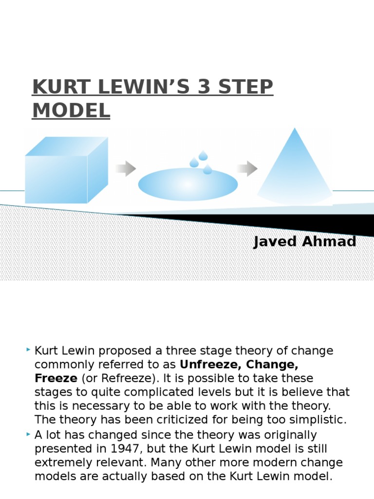 Kurt Lewin 3 Step Model | PDF