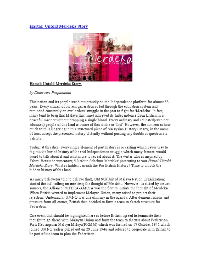 Hartal - The Untold Story | PDF | Malaysia | Strait Of Malacca