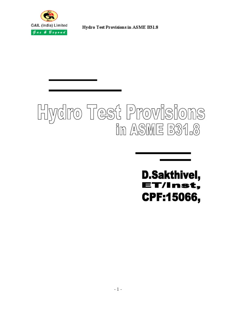 Hydro Test | PDF | Pipeline Transport | Pipe (Fluid Conveyance)