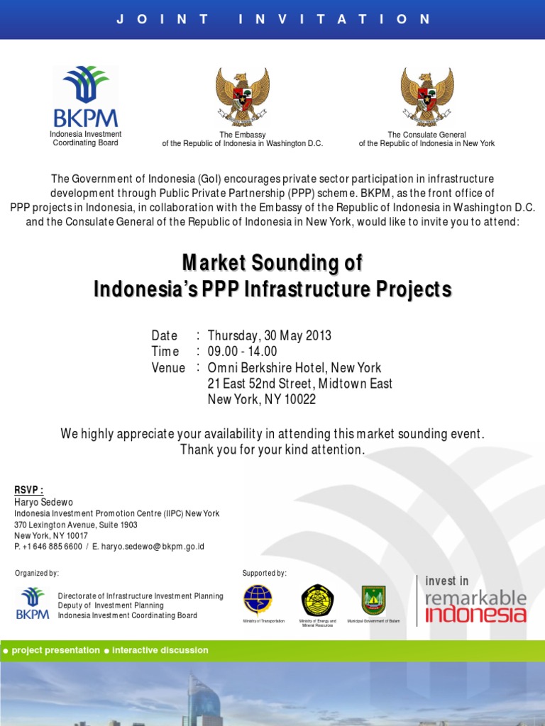 Market Sounding Indonesias Ppp Infrastructure Projects Public Private Partnership Indonesia