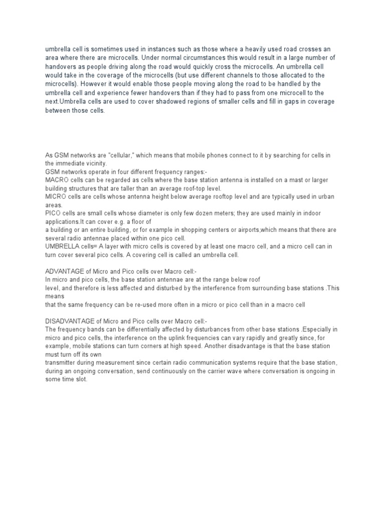 Types of Cell | PDF | Gsm | Electrical Engineering