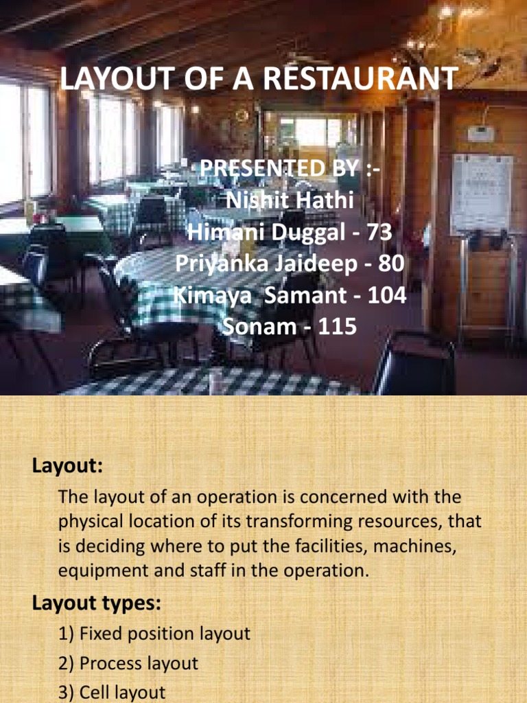 Layout of A Resturant | PDF | Foodservice | Restaurants