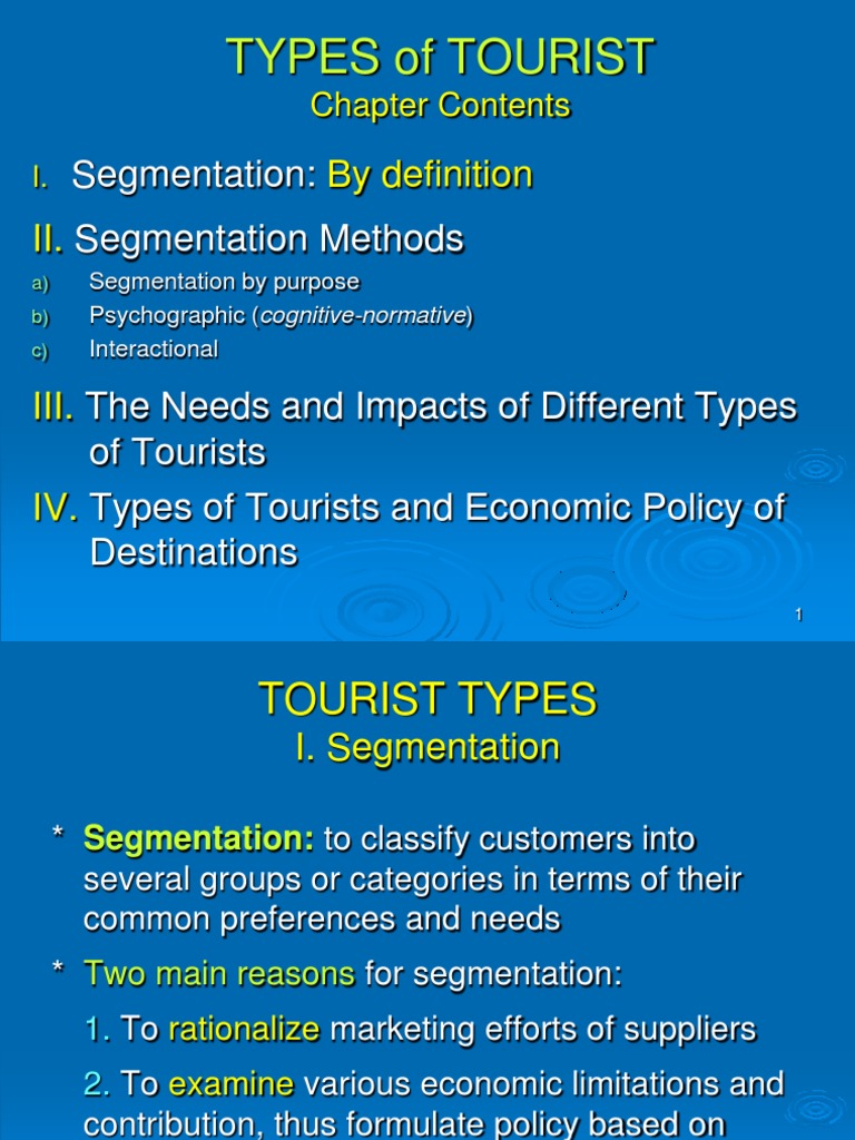 4-Tourist Types (1) | Tourism | Market Segmentation