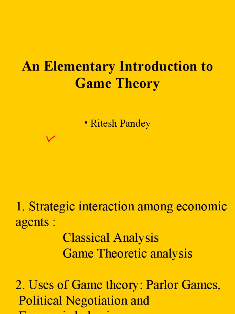 Introduction to Game Theory Basics | PDF | Game Theory | Economics Of ...