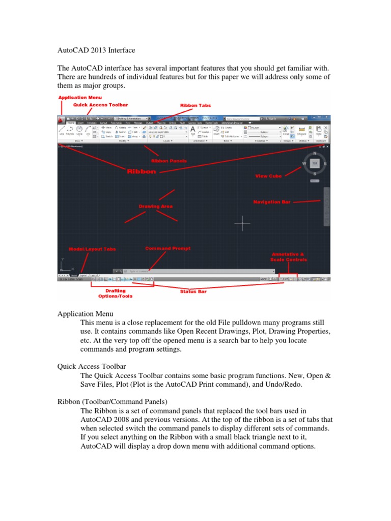 AutoCAD 2013 Interface | PDF | Tab (Gui) | Command Line Interface