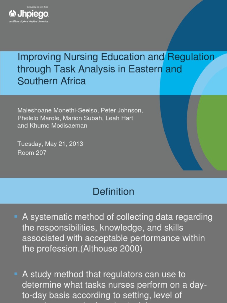 Improving Nursing Education and Regulation Through Task Analysis in ...