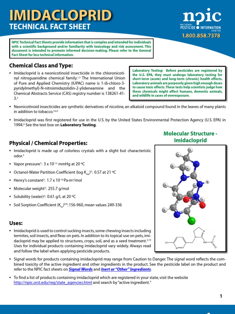Imidacloprid 4 | PDF | Toxicity | Biology