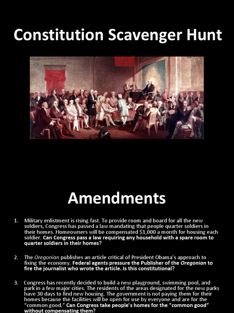 Constitution Scavenger Hunt Guide | PDF | United States Congress ...