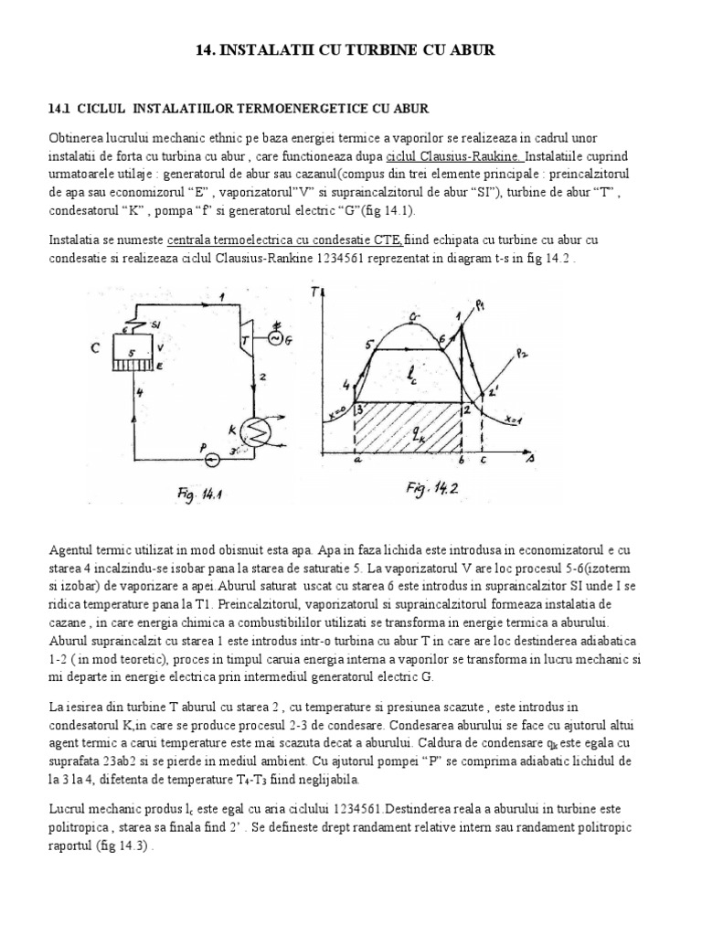 Instalatii Cu Turbine Cu Abur | PDF