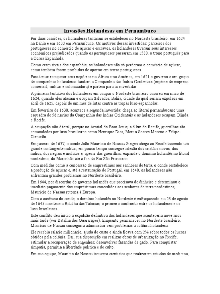 História de Pernambuco | PDF