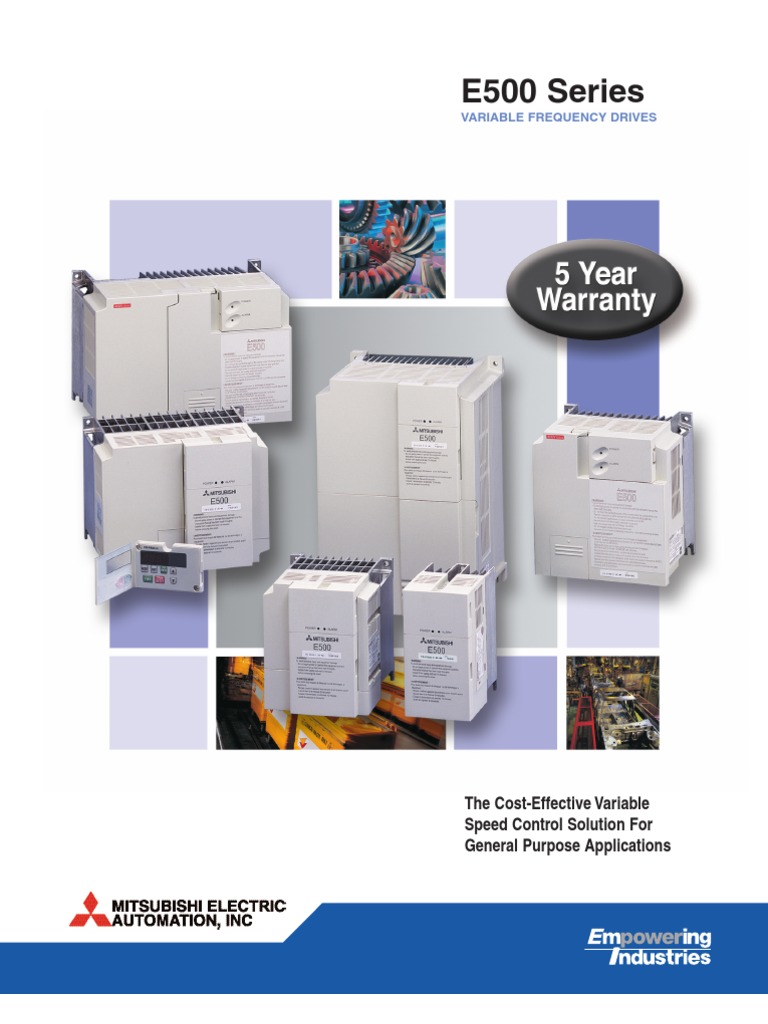 Mitsubishi E500 Series VFD Brochure | PDF