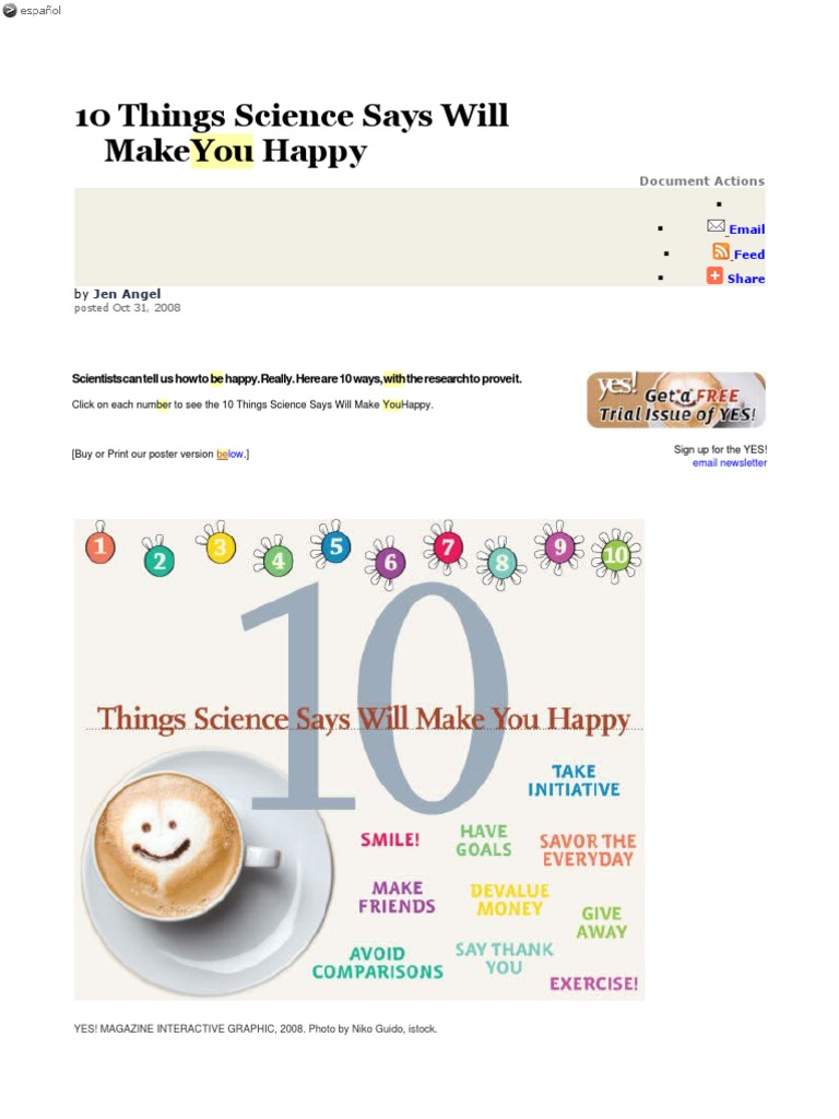 10 Science-Backed Ways to Boost Happiness | PDF | Happiness | Positive ...