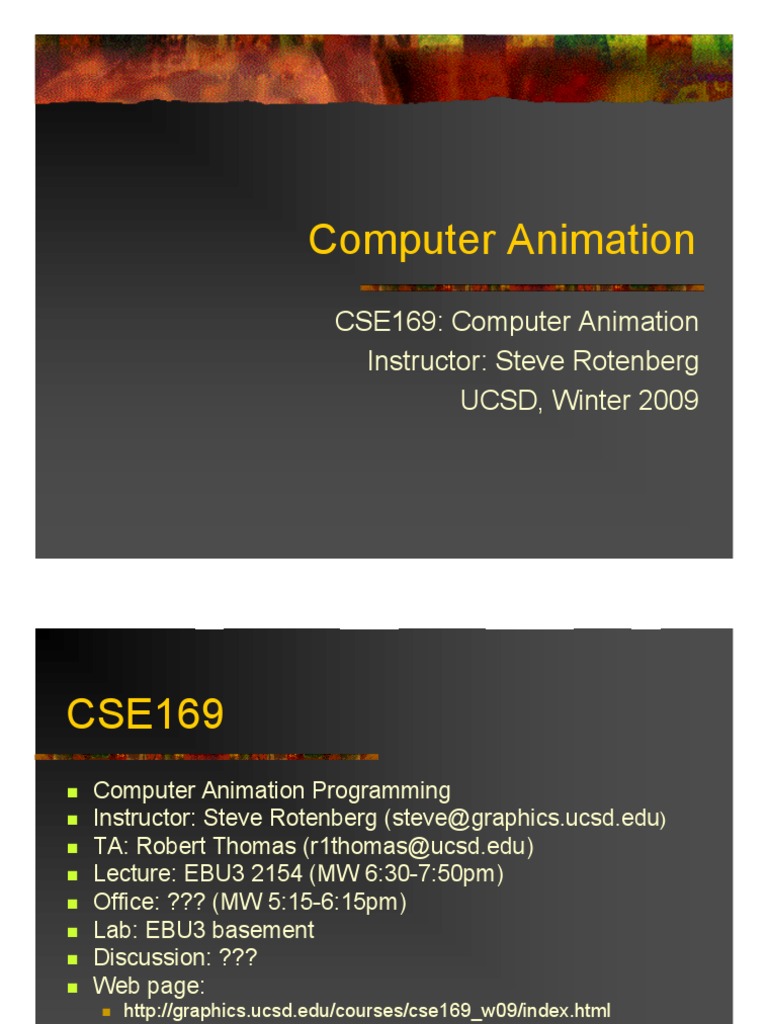 Cse169 01 | PDF | Computer Animation | Video