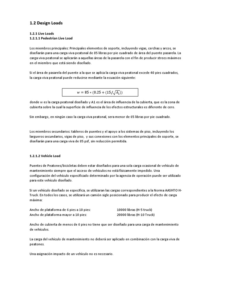 AASHTO Guide Specifications For Pedestrian Bridges 1997 | PDF ...