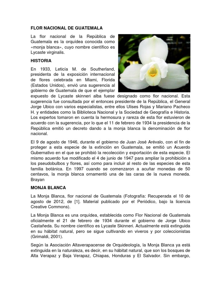 Flor Nacional de Guatemala | PDF | Biología Celular) | Biología Celular