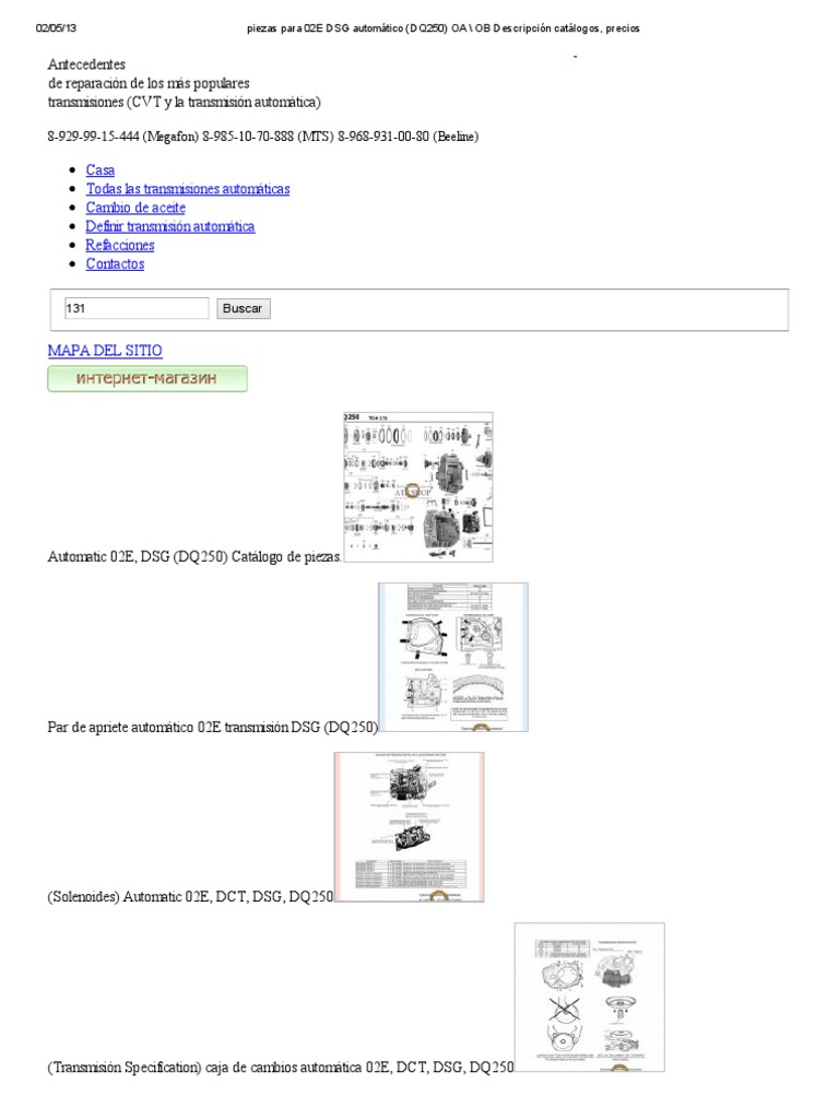 Piezas para 02E DSG Automático | PDF | Transmisión automática ...