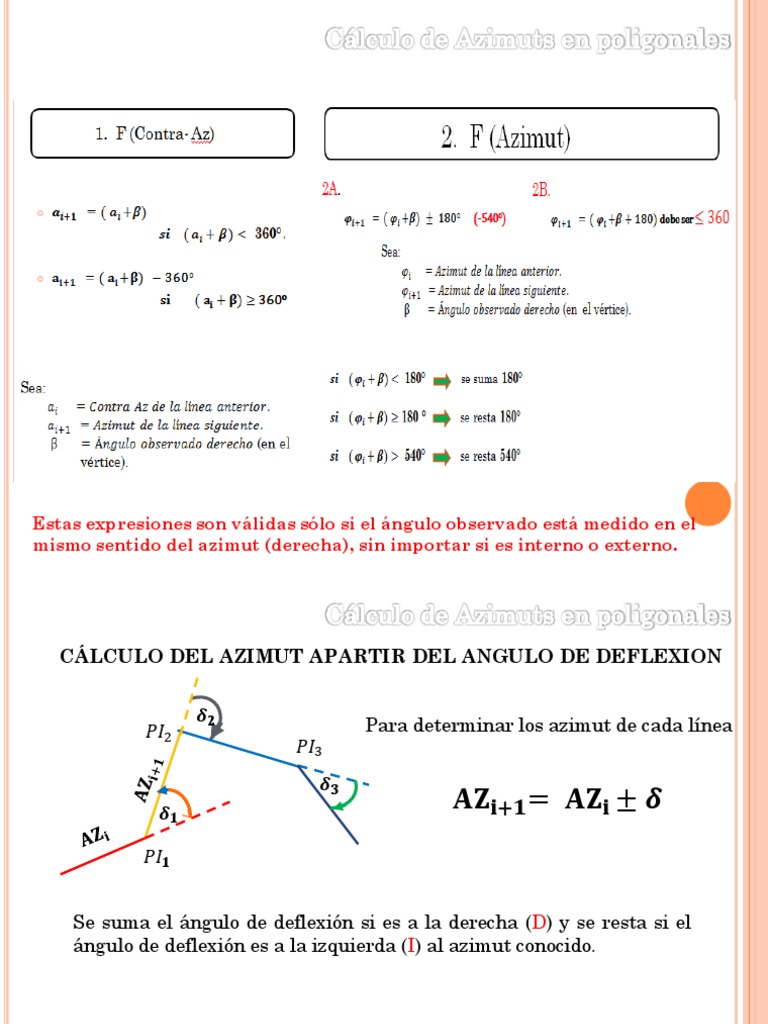 Cálculo de Azimut y Ejercicios Topográficos | PDF | Ángulo | Movimiento ...
