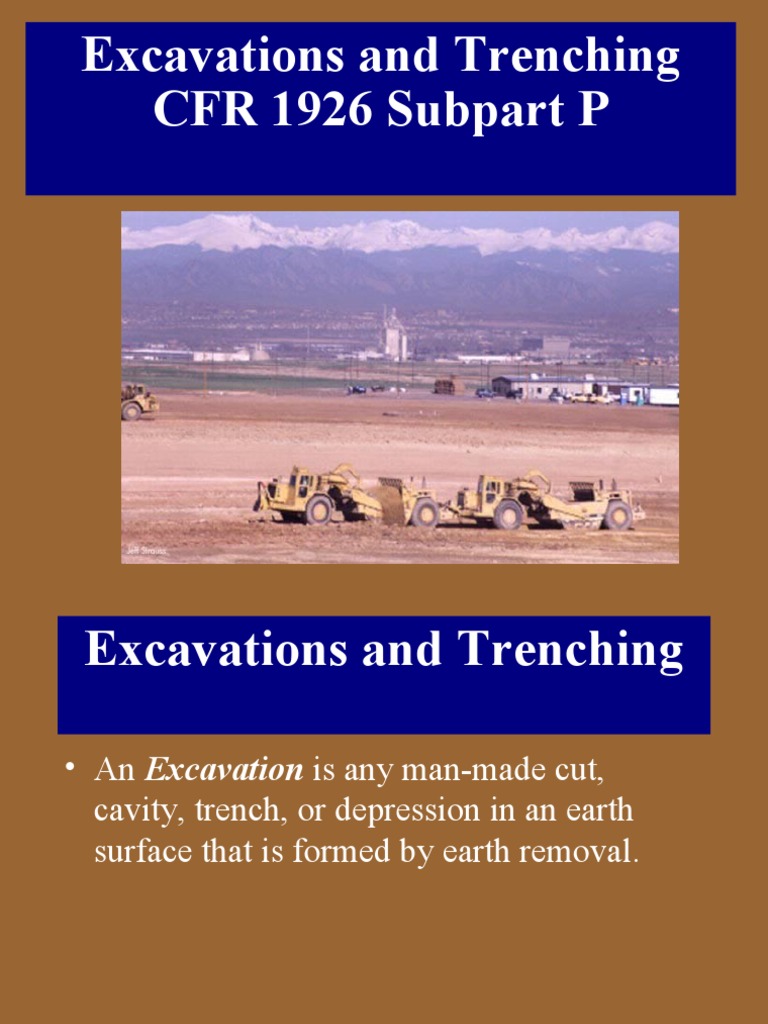 Excavations & Trenching CFR 1926 Subpart P | PDF | Soil Mechanics ...
