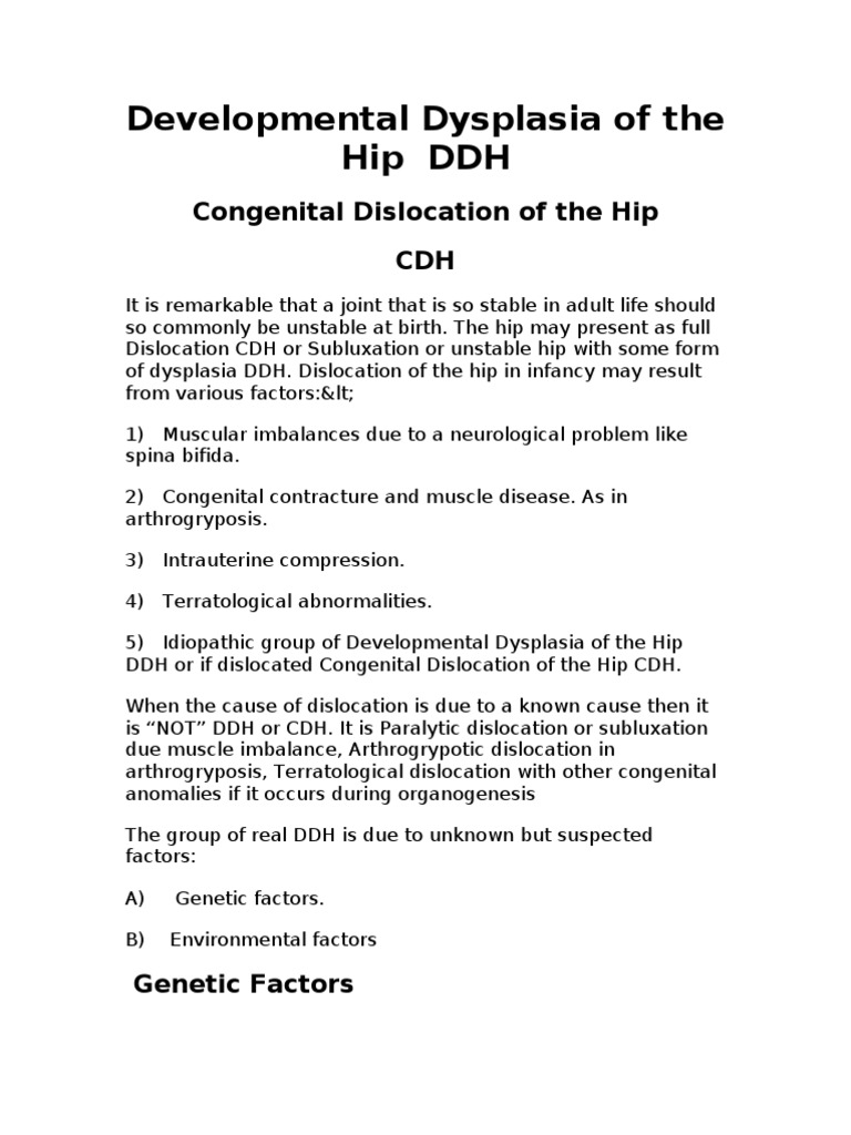 Understanding Developmental Dysplasia of the Hip (DDH) and Congenital ...