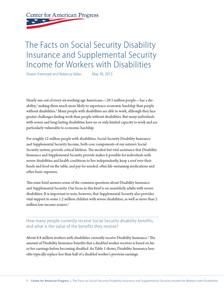 The Facts On Social Security Disability Insurance and Supplemental ...