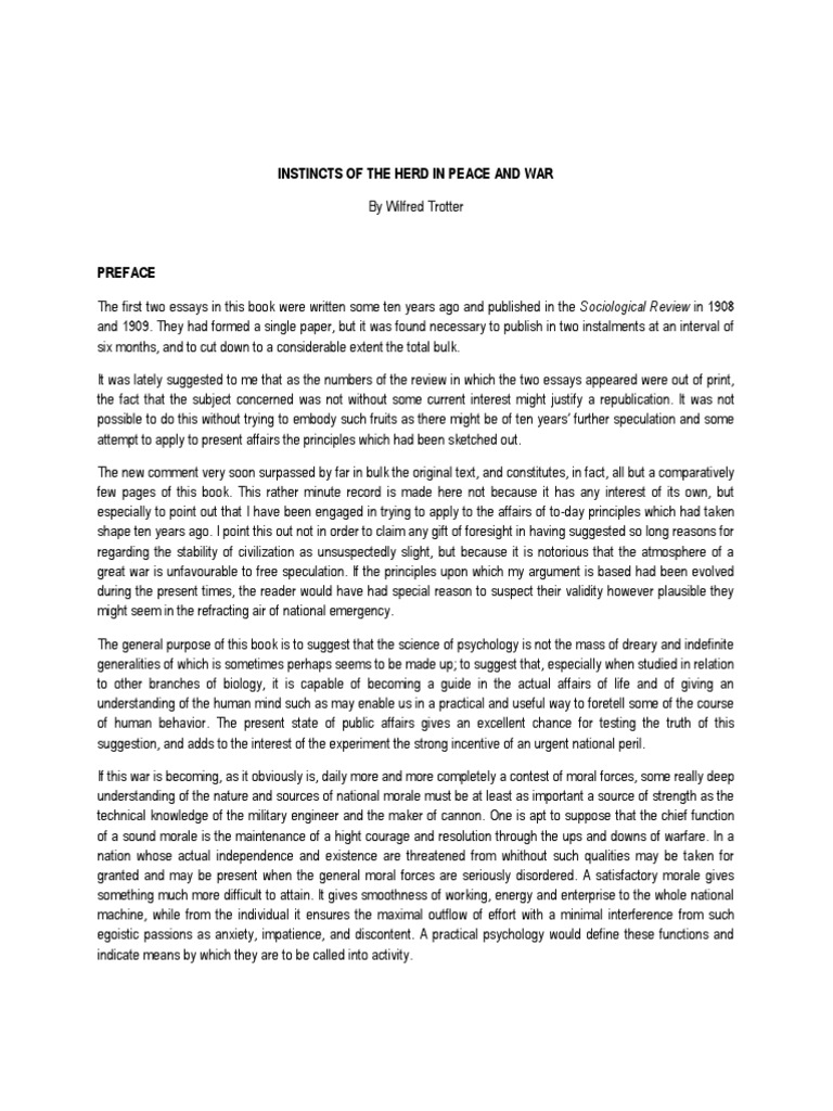Herd Instincts in War and Peace | PDF | Sociology | Psychology
