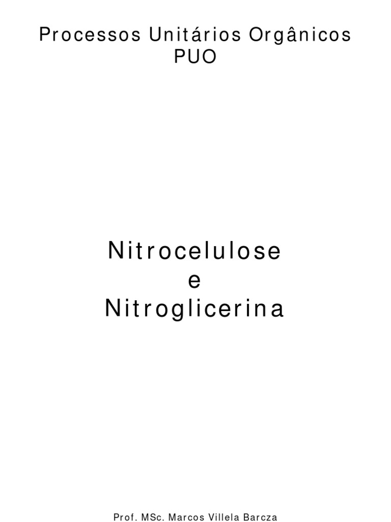 Nitrocelulose Nitroglicerina | PDF | Celulose | Substancias químicas