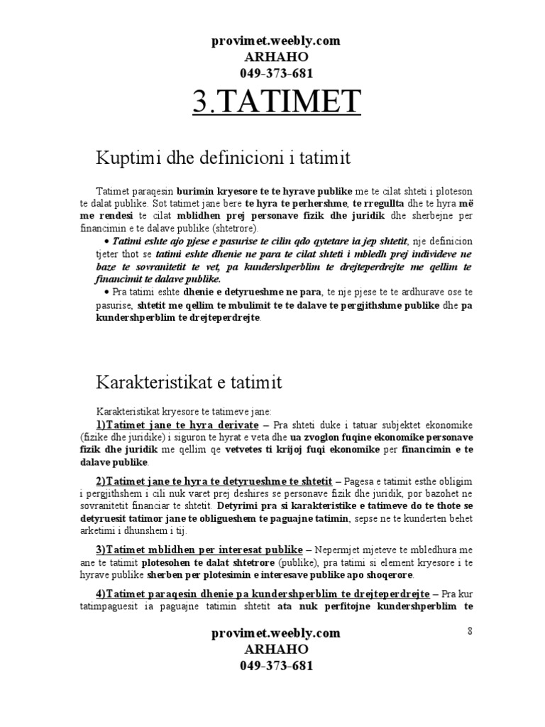Tatimet | PDF