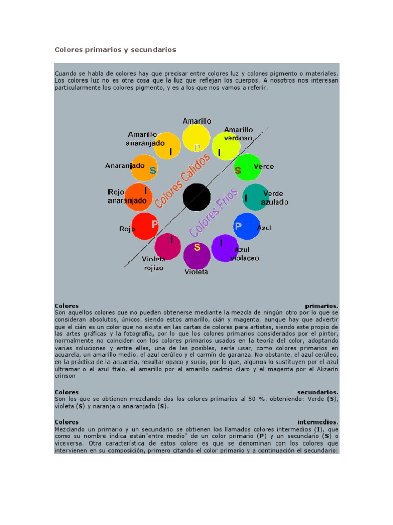 Colores Primarios y Secundarios | PDF | Color | Verde