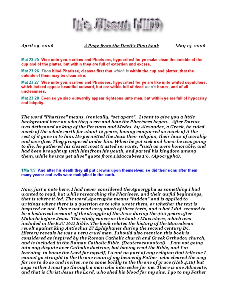 A Page From The Devil's Playbook | PDF | Satan | Temple In Jerusalem