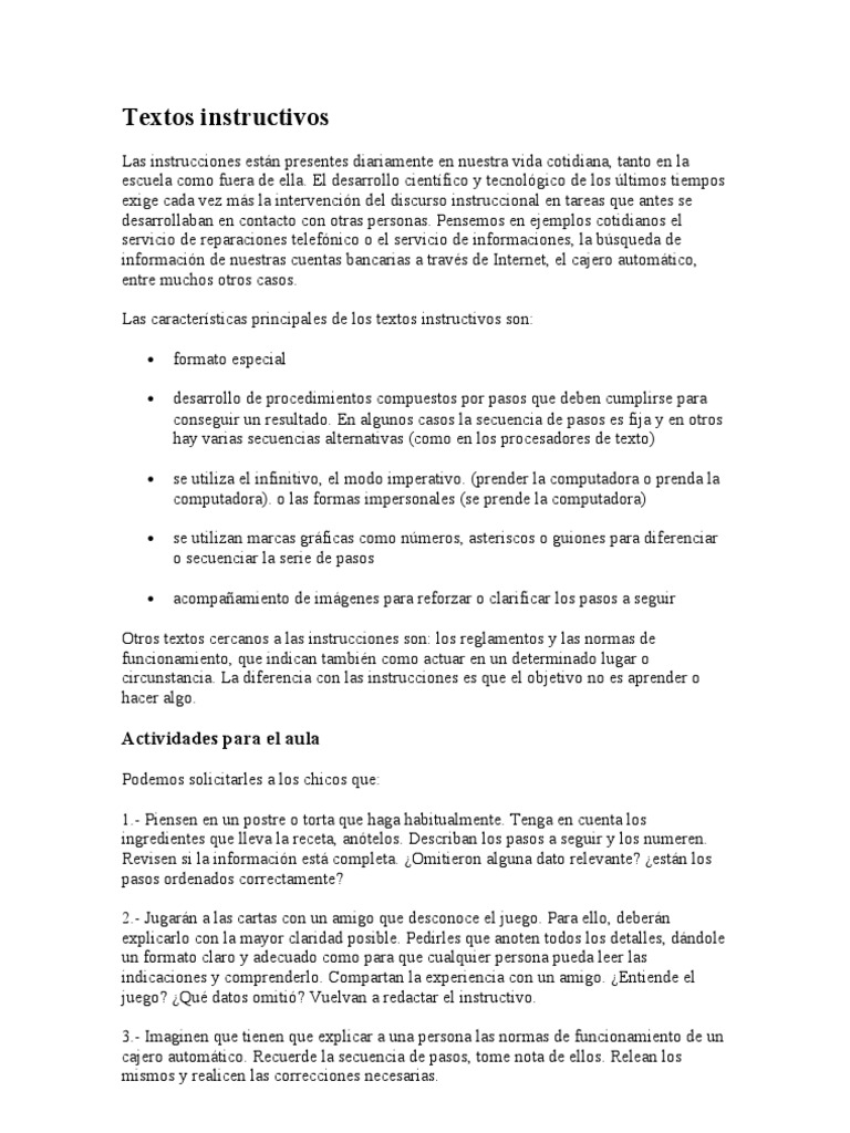 Textos Instructivos | PDF | Información | Cognición