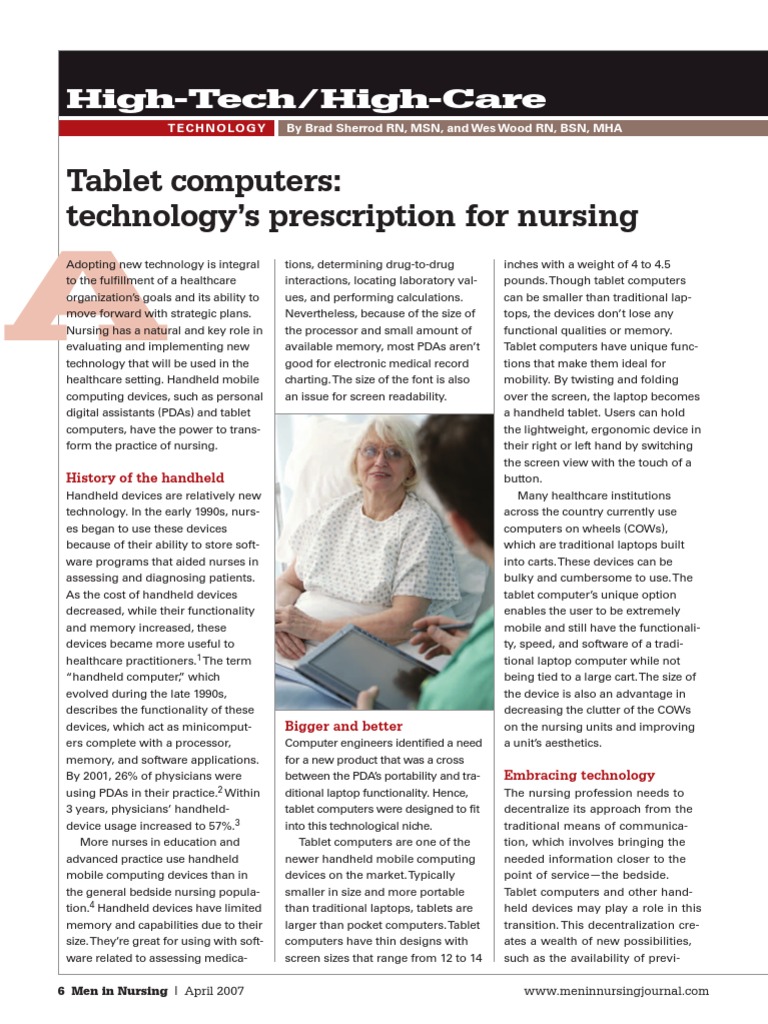 Tablet Computers Technologys Prescription For Nursing | PDF | Mobile ...