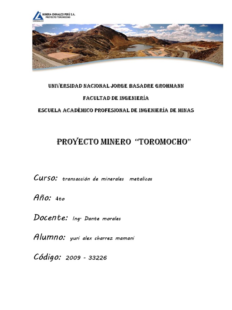 Proyecto Minero Toromocho Legal | PDF | Sólidos cristalinos ...