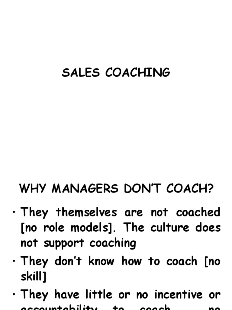 Sales Coaching Presentation | PDF | Learning Styles | Sales