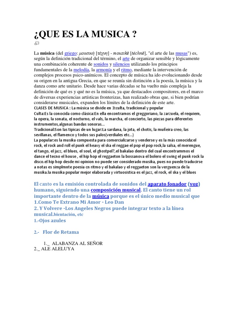 Que Es La Musica | PDF