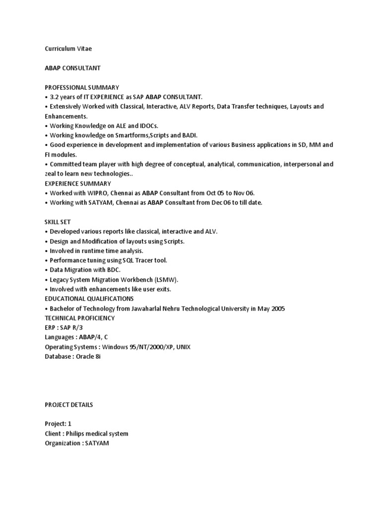 PI Resumes | PDF | Sap Se | Business Process