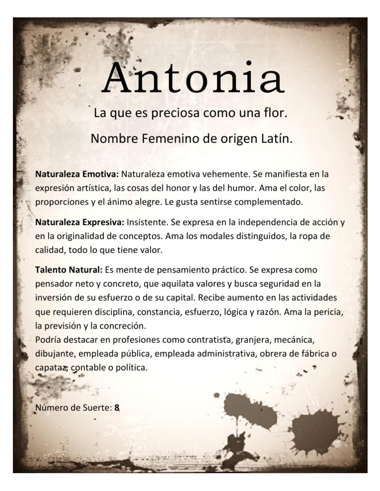 El Significado de Antonia | PDF