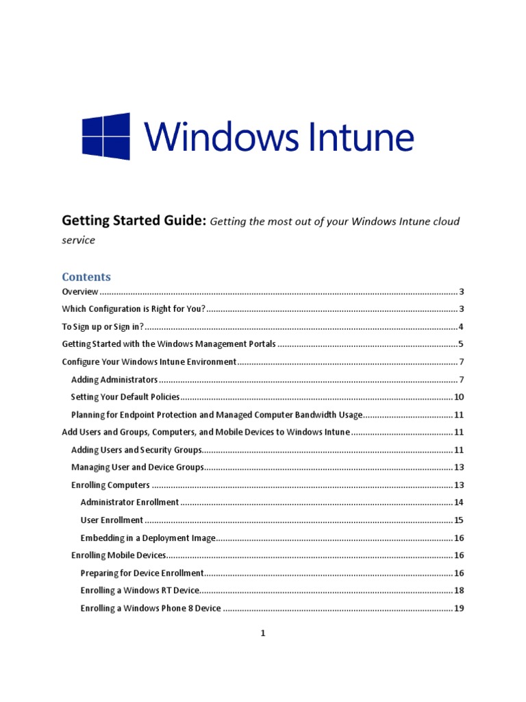 Dec-2012 Windows Intune Getting Started Guide | PDF | Ios | Microsoft ...