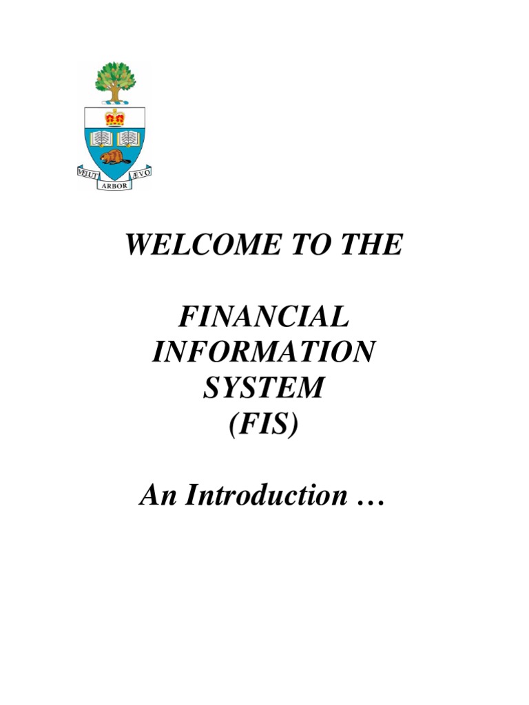 Welcome To The Financial Information System (FIS) An Introduction | PDF ...