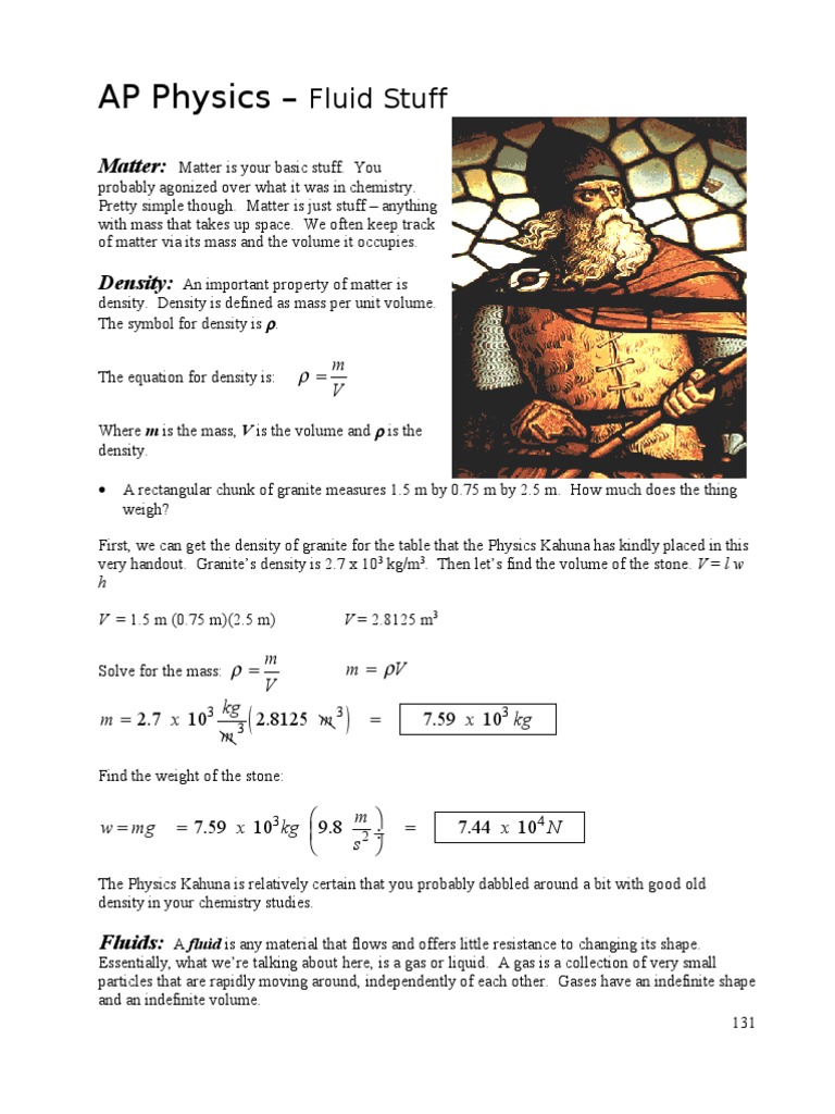 AP Physics - : Fluid Stuff | PDF | Pascal (Unit) | Atmospheric Pressure
