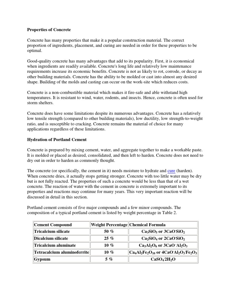 Properties of Concrete | PDF