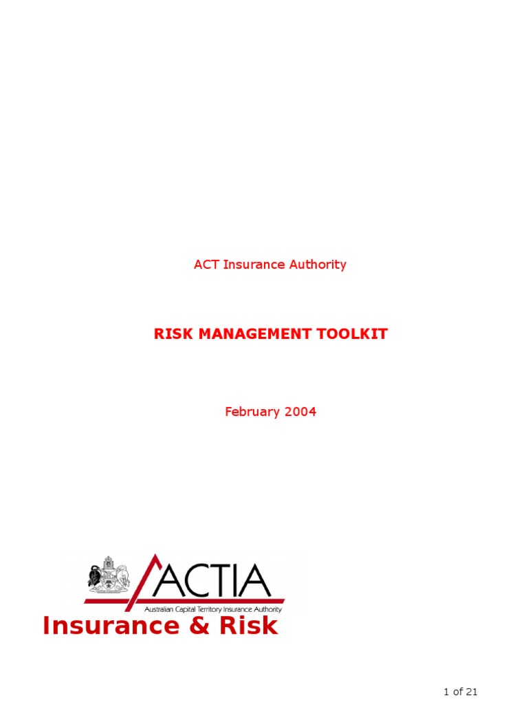 ACT Risk Management Toolkit Guide | PDF