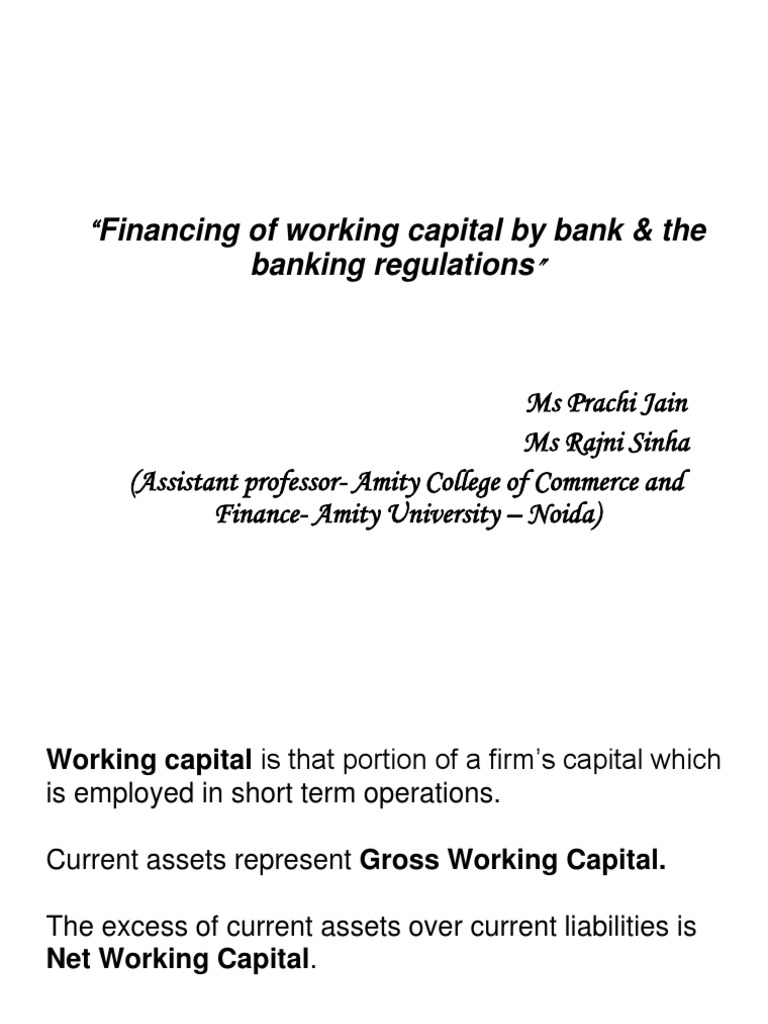 Working Capital Finaning Through Banks | PDF | Working Capital | Banks