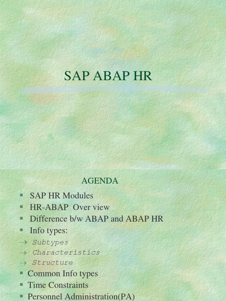 HR Abap | PDF | Payroll | Employment