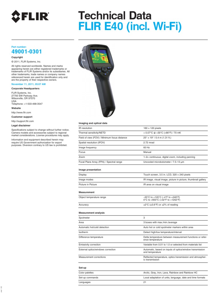 Flir E40 | PDF | Image Resolution | Video