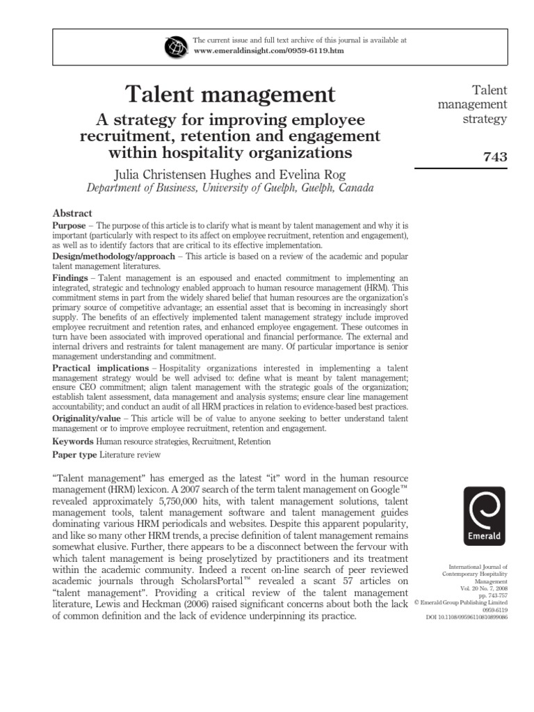 Talent Management A Strategy For Improvement 4 PDF | PDF | Talent ...