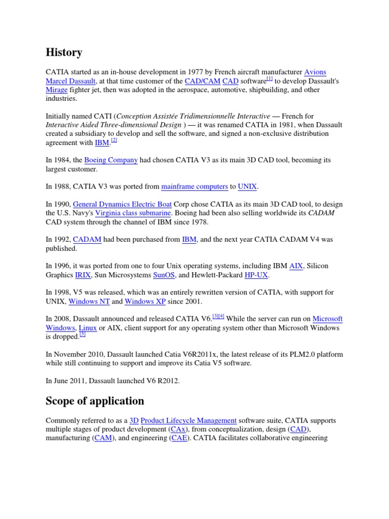 CATIA software history and applications | PDF | Computing And ...