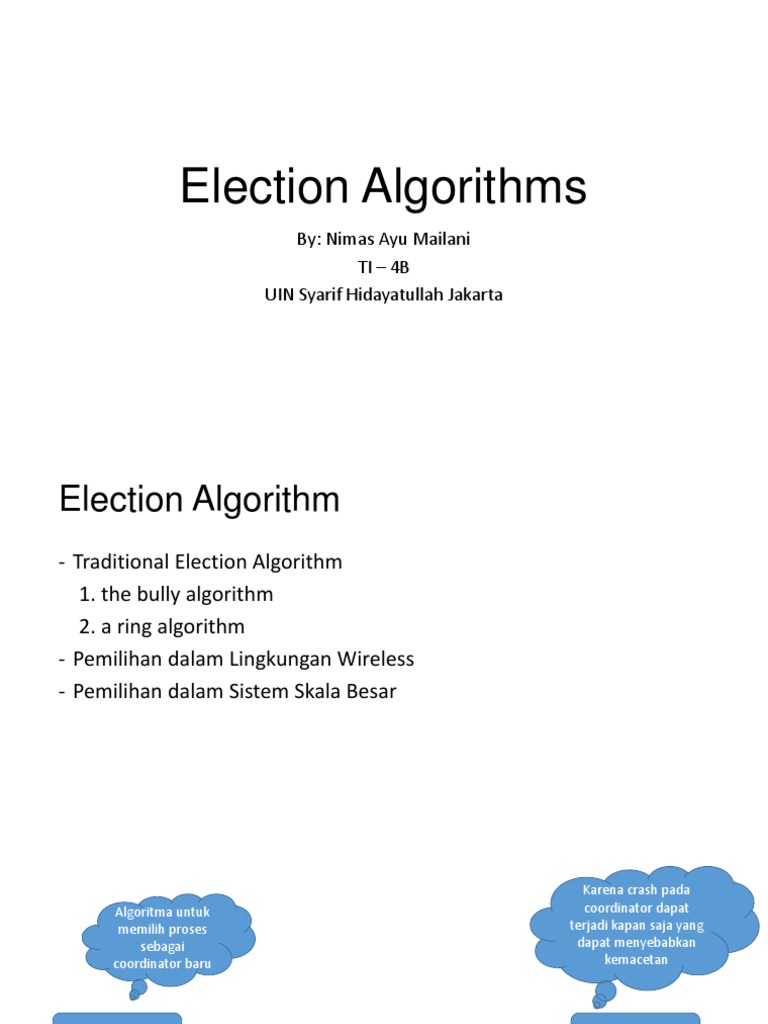 Election Algorithm / Algoritma Pemilihan - Sistem Terdistribusi | PDF