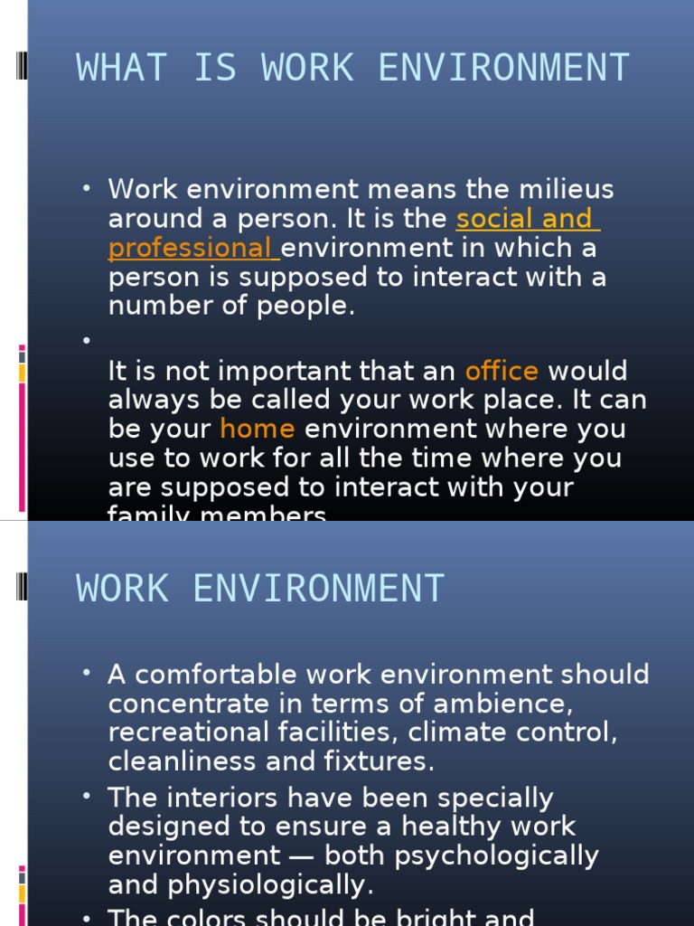 Work Environment | PDF | Occupational Safety And Health | Safety