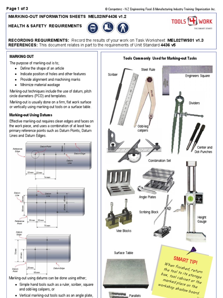 Marking Out Tools Information Sheets Mel02inf4436+v1.2 | PDF | Sheet ...